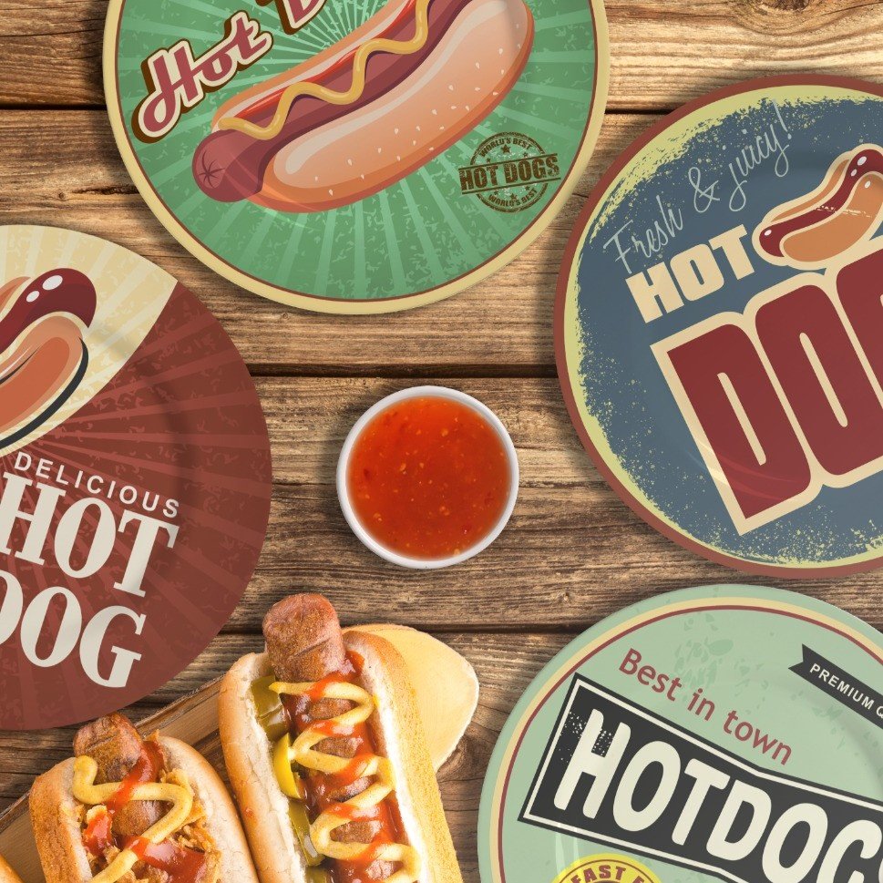 Kit 8 Peças Hot Dog Collection c/ Mini Molheira Branco Perola - HotDog